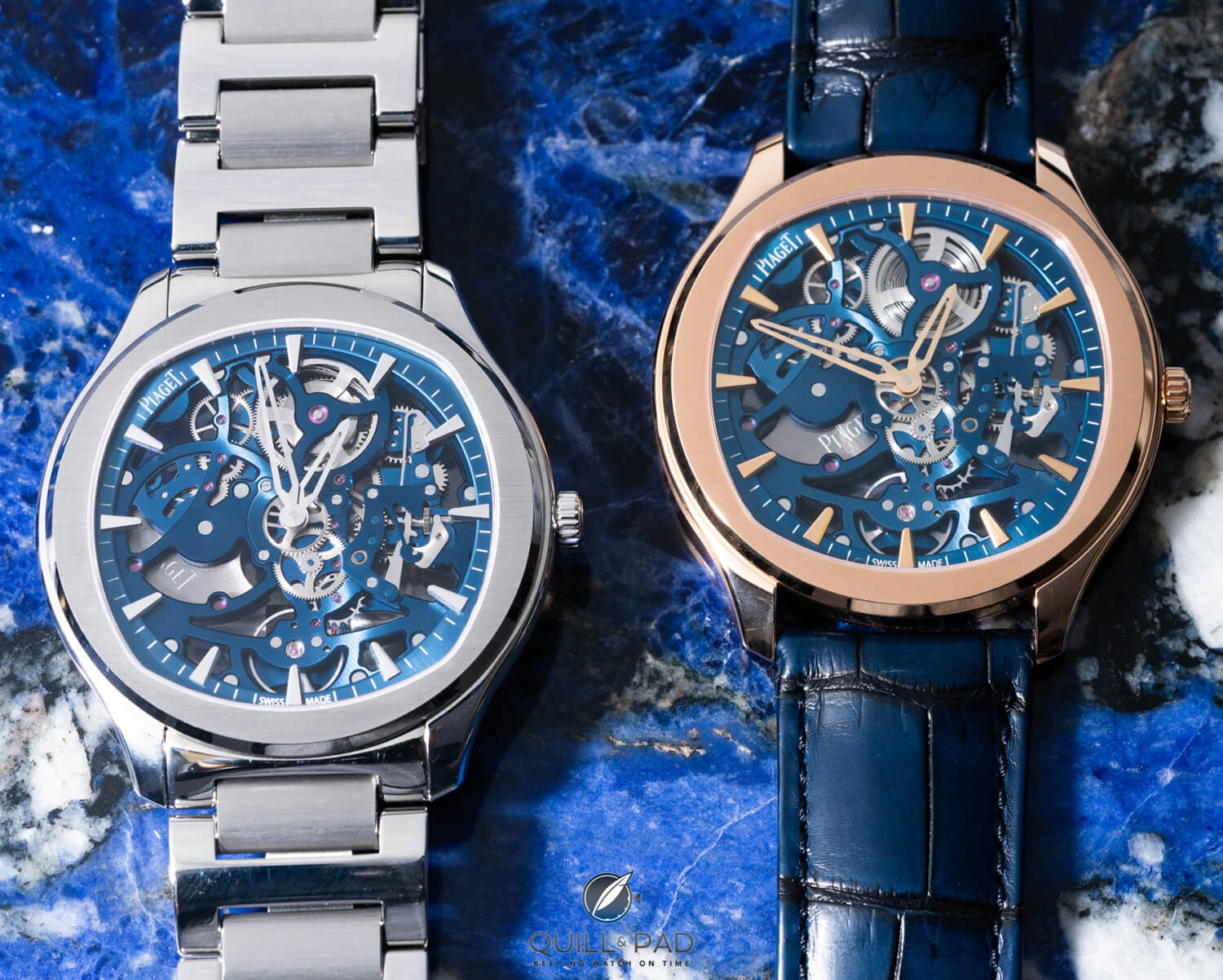 Piaget Polo Skeleton In Pink Gold: The Power Of A Sublime Blue-Gold ...