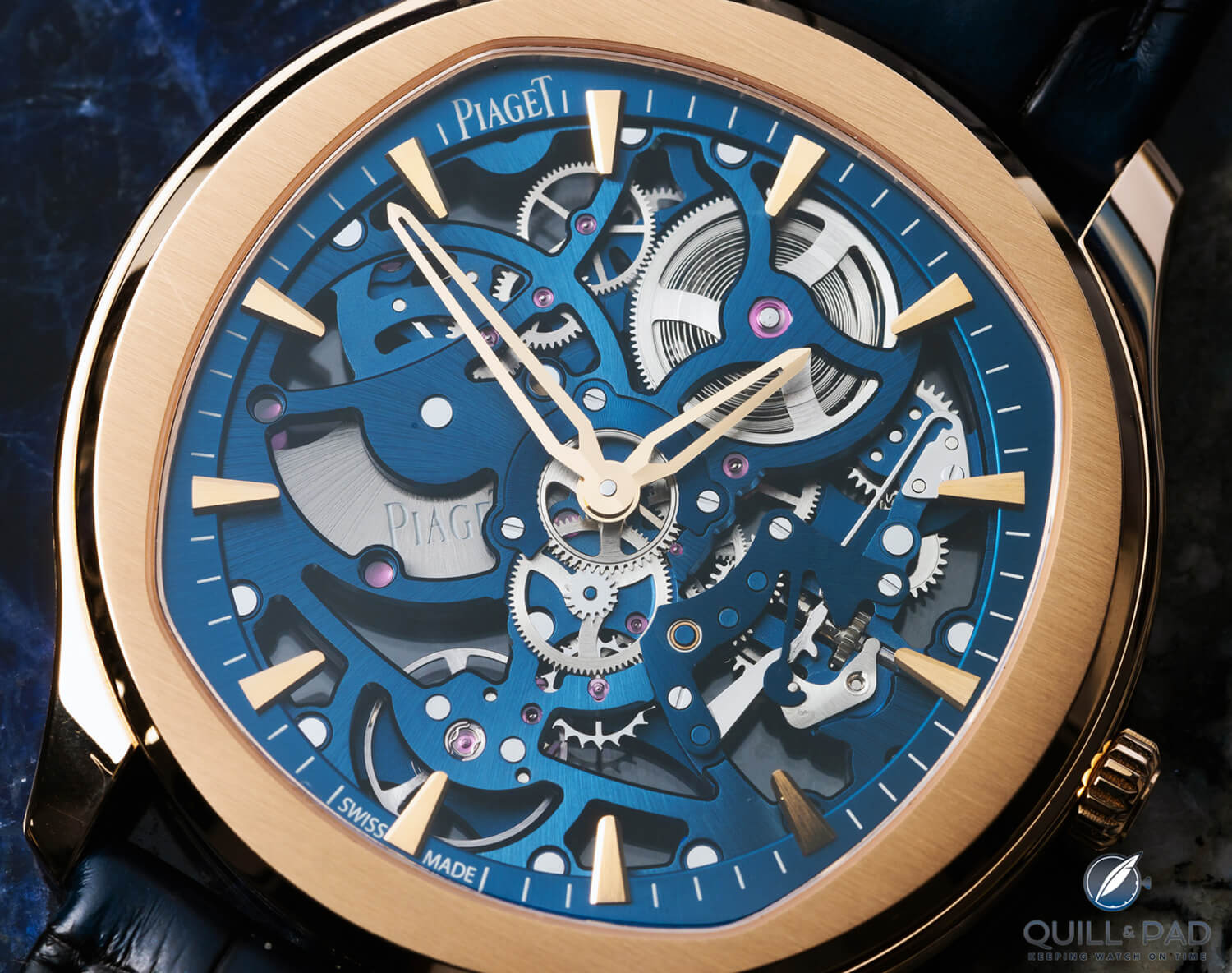 Piaget Polo Skeleton In Pink Gold: The Power Of A Sublime Blue-Gold ...
