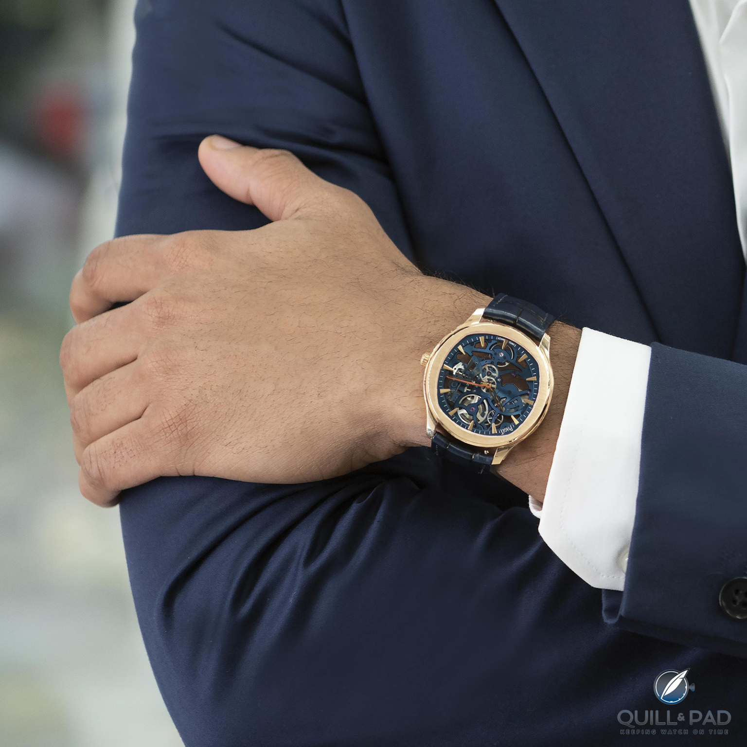 Piaget Polo Skeleton In Pink Gold: The Power Of A Sublime Blue-Gold ...